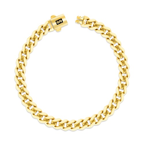 10K Yellow Gold Miami Cuban 5mm Royal Monaco Chain Bracelet 6" 6.5" 7 ...