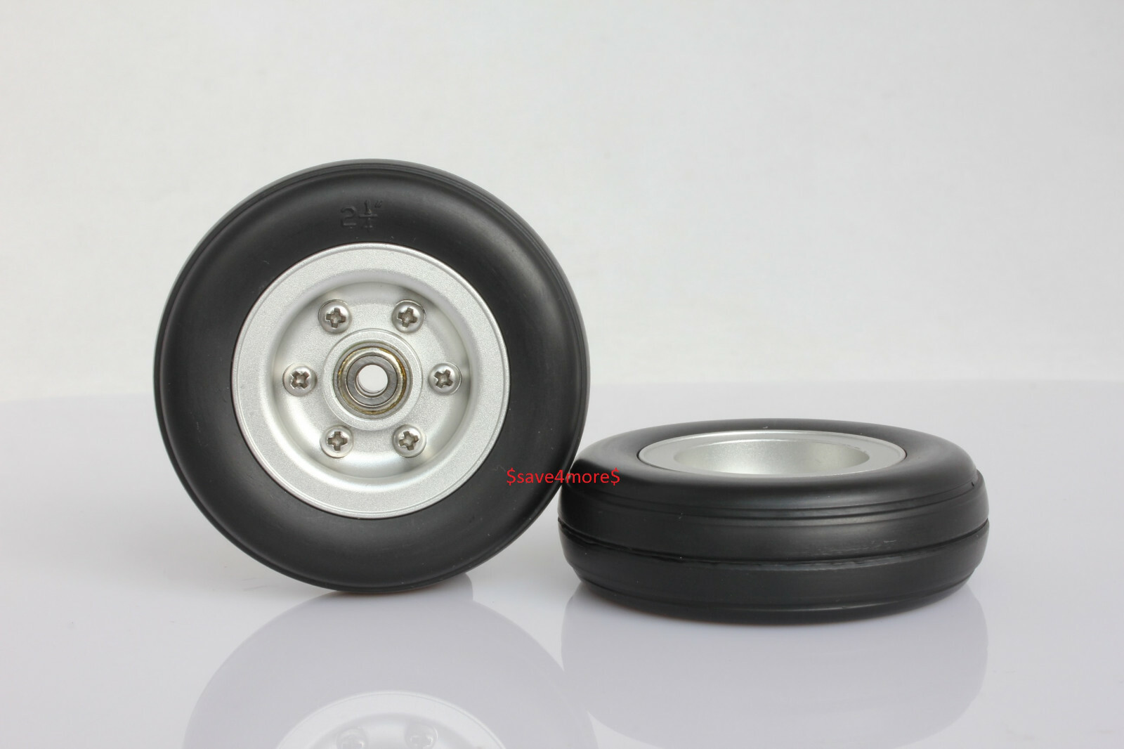 2.25” Aluminum Alloy Core Natural Rubber Wheels Tires for RC Model ...