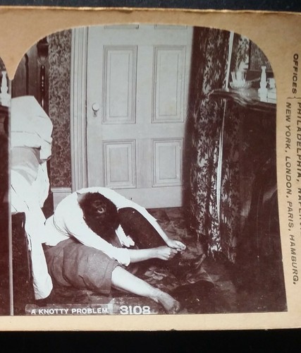 "A Knotty Problem" (Undoing Knots in Shoe Laces), c1900 C.H. Graves ...