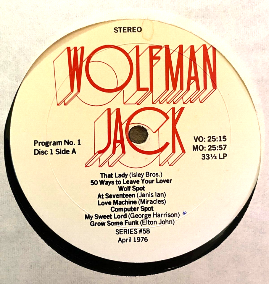 4/76 #58 WOLFMAN JACK RADIO SHOW: JETHRO TULL, NAZARETH, JANIS IAN ...