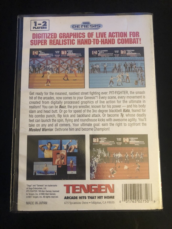 Pit-Fighter (Sega Genesis, 1991) 31763027508| eBay