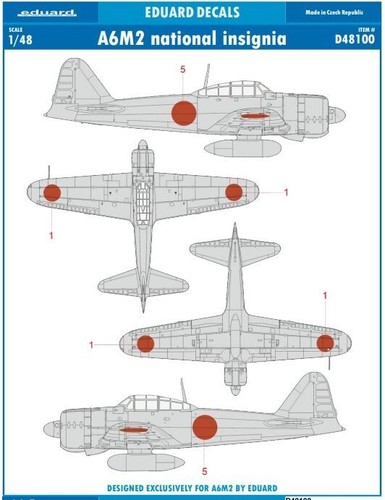 Eduard 1:48 A6M2 Zero National Insignia Japan Roundels Waterslide ...