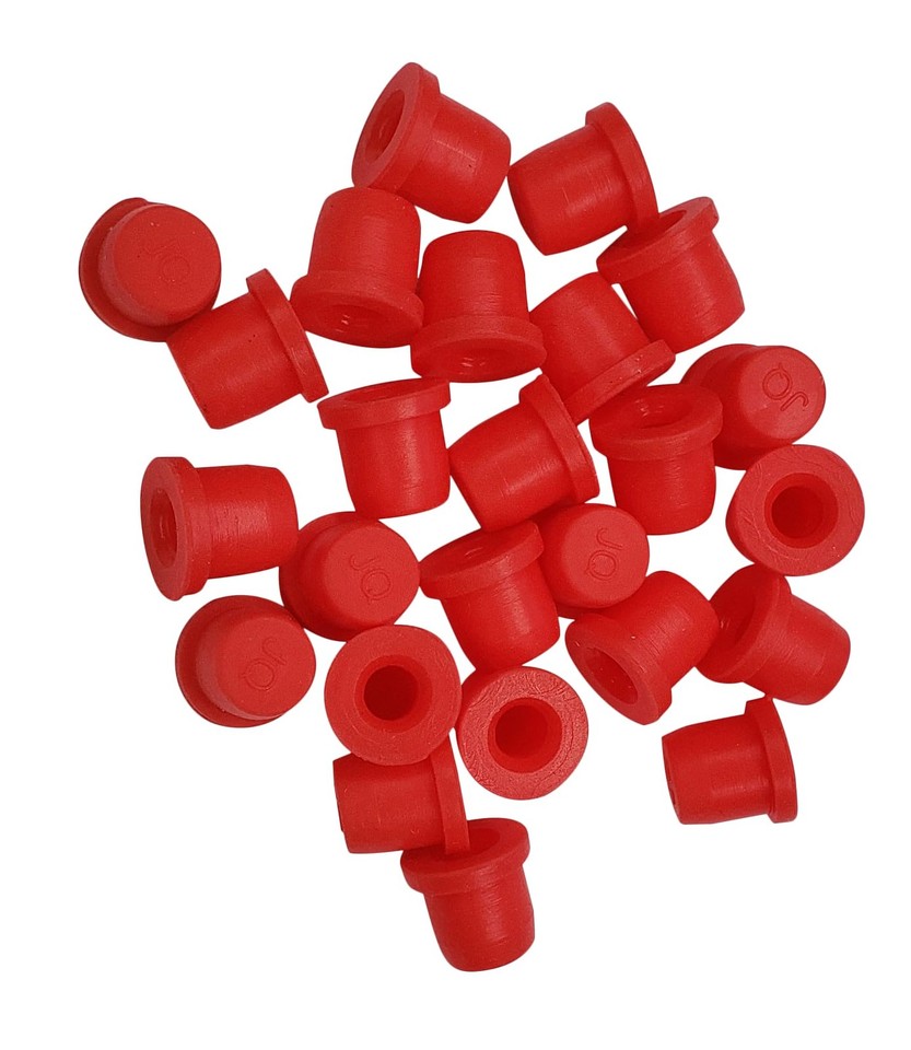 (25 Pack) Red - Brake Bleeder Screw Caps Grease Zerk Fitting Cap Rubber ...