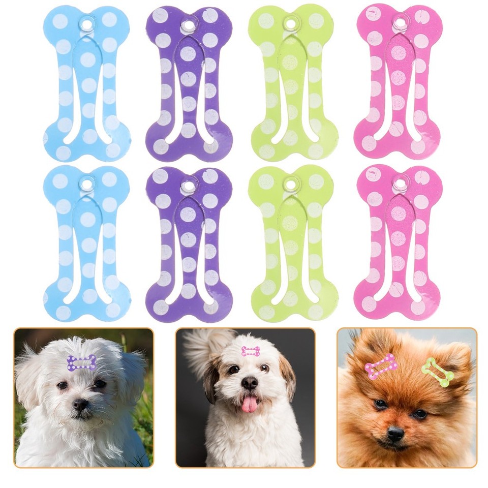 20 Pieces Bone Shaped Metal Pet Hair Clips Dog Hair Barrettes | eBay