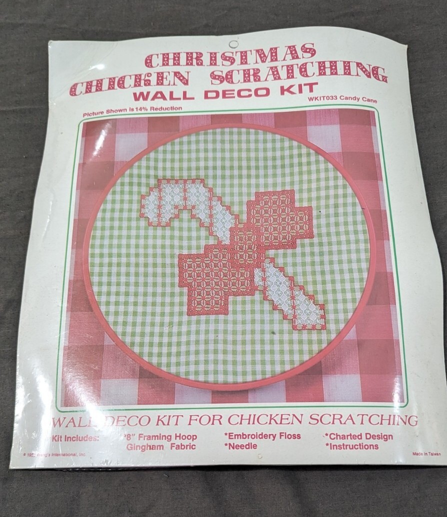 1983 Wang's Christmas Chicken Scratch Embroidery Kit WKIT0033 Candy ...