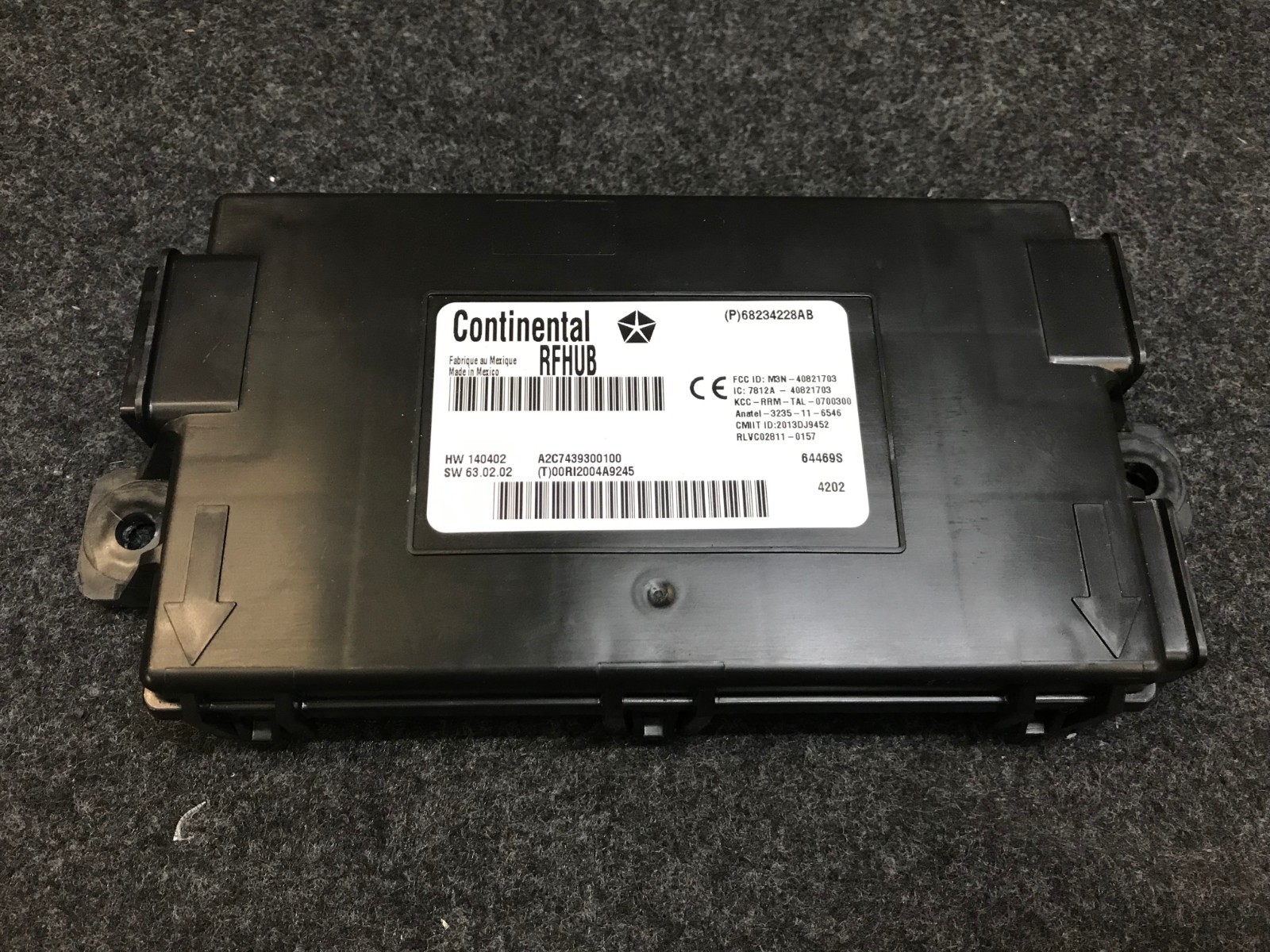 2015 2016 2017 Dodge Challenger Keyless Entry Module 68234228AB OEM ...