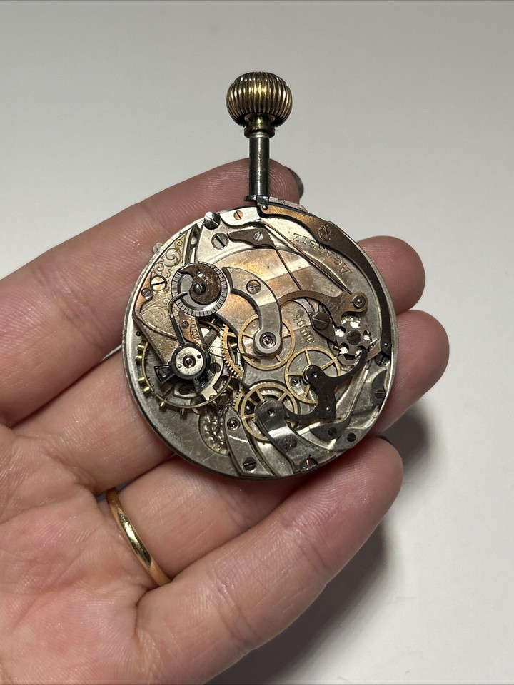 Collectible AGASSIZ Chronograph Chronometer Swiss Pocketwatch Movement ...