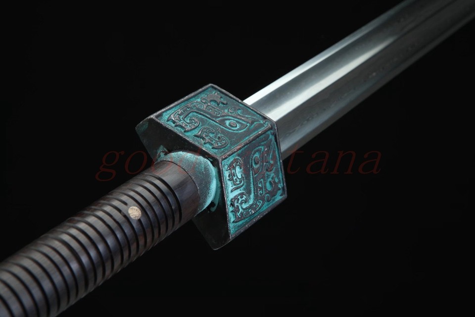 110cm Hand Forge Chinese Sword "King Qin Jian" Folded Steel Blade Sharp ...