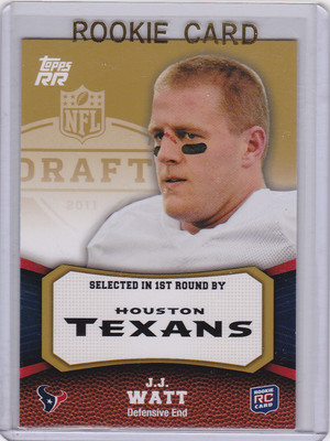 J.J. WATT 2011 Topps Rookies Risings GOLD RC Houston Texans JJ ROOKIE ...