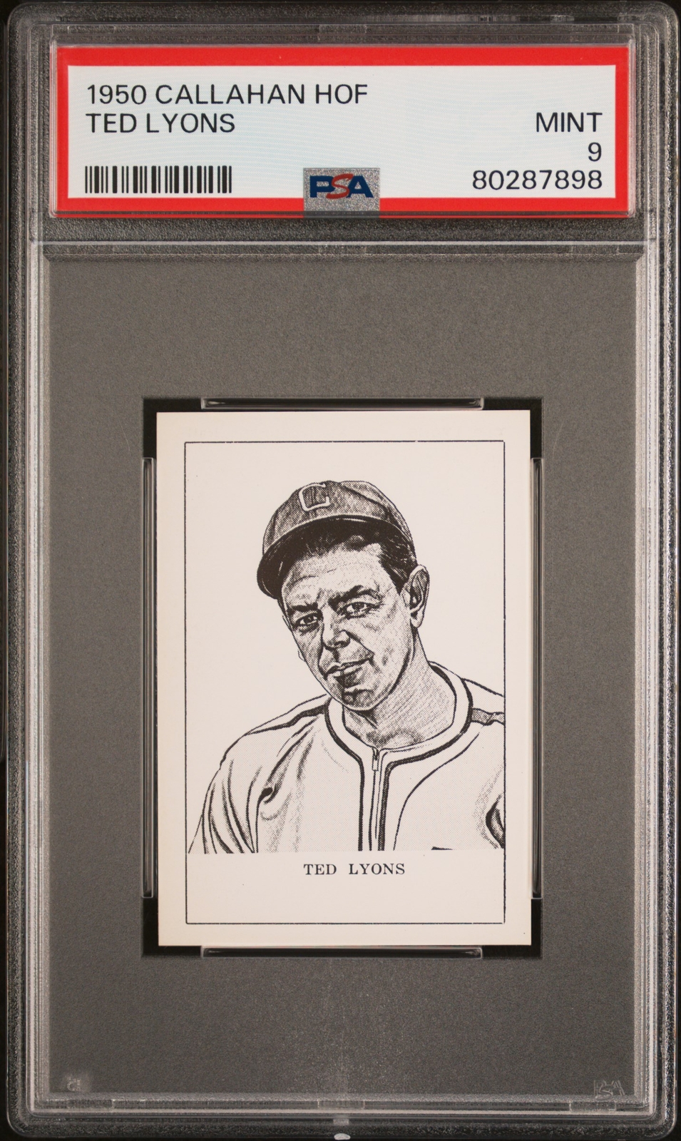 1950 Callahan Hall Of Fame Ted Lyons # PSA 9 SHORT PRINT NEW LABEL ...