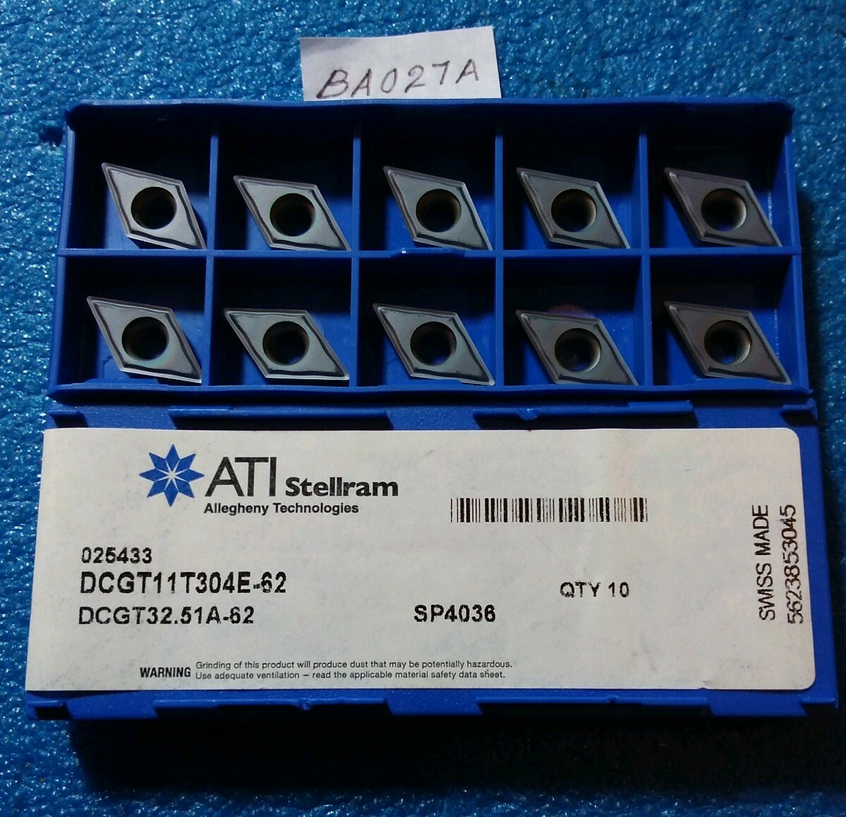 STELLRAM DCGT11T304E-62 DCGT32.51A-62 SP4036 CARBIDE INSERTS 10 PCS | eBay