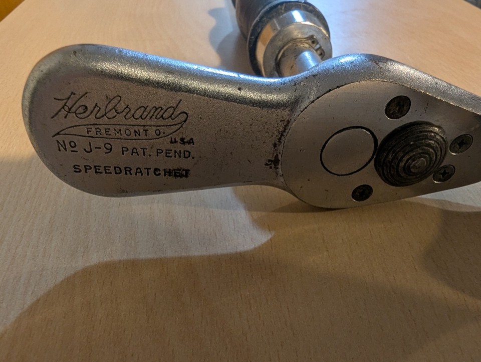 Vintage HERBRAND J-9 SPEEDRATCHET USA Spin Handle Wrench Tool 3/8" BIN ...