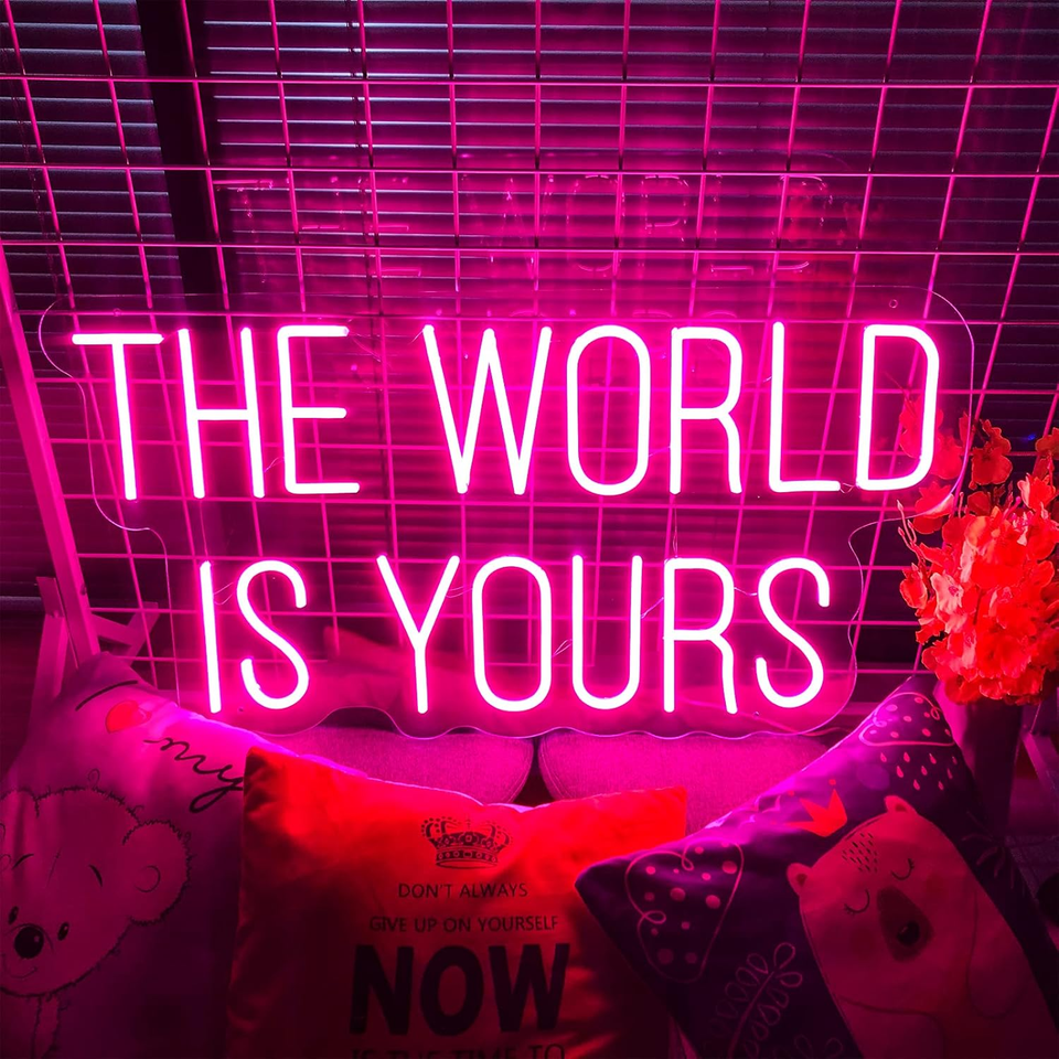 Neon Sign the World Is Yours-Transparent Acryliclight up Lights Signs ...