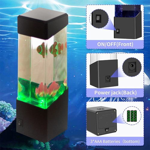 Jellyfish Aquarium LED Multicolor Lighting Fish Tank Mood Lamp Night ...