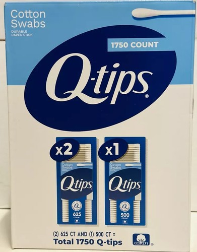 Q-tips Cotton Swabs - Club Pack, 1750 Count (2 x 625 + 1 x 500) + Free ...
