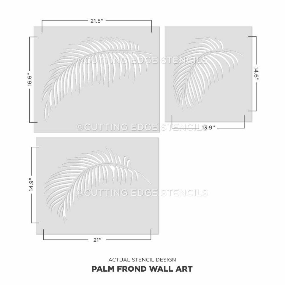 Palm Fronds 3 Piece Stencil Kit - Wall Stencils for Easy Fast Wall ...
