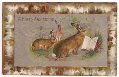 ANTHROPOMORPHIC EASTER RABBIT BOOK Postcard TROY PA, Scranton ...