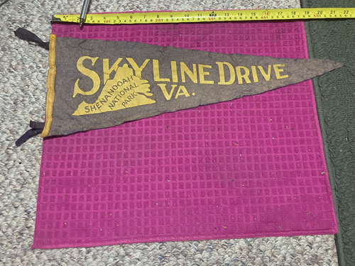 VTG FULL-SIZE 1930s 40s Skyline Drive Pennant VIRGINIA SHENANDOAH ...