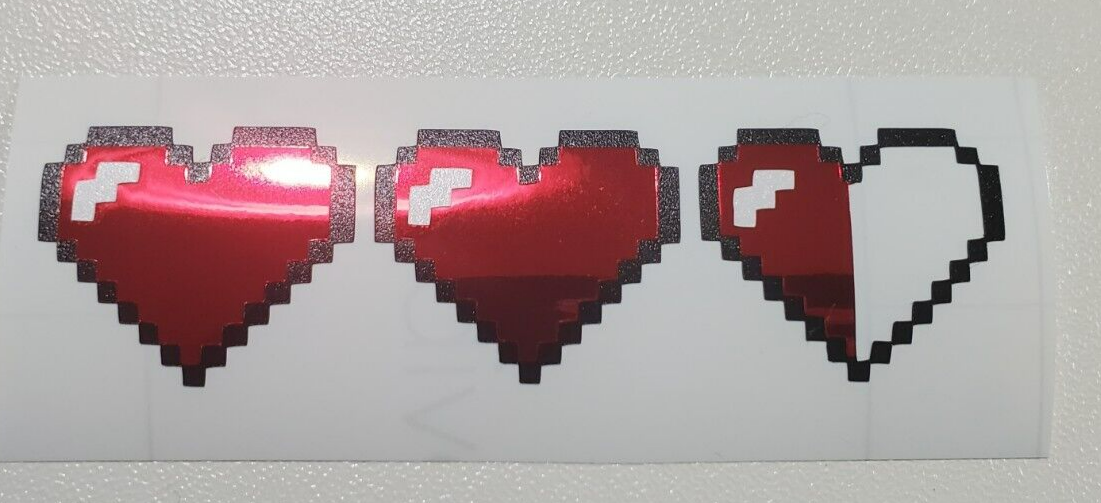 Pixel Heart Stickers Gamer Sticker Vinyl Decal Car Windows, Laptops ...