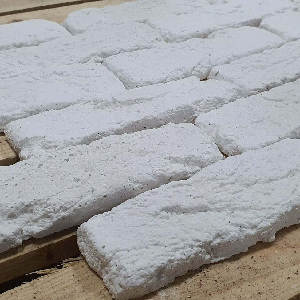 Rogerstone White Decorative Wall Cladding Slate Stone Tile Slips Brick ...