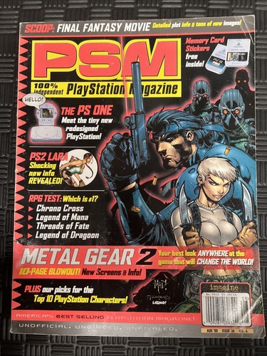 PSM Playstation 2 Gaming Magazine 36 Vol 4 Aug 2000 PS1 Metal Gear RPG ...