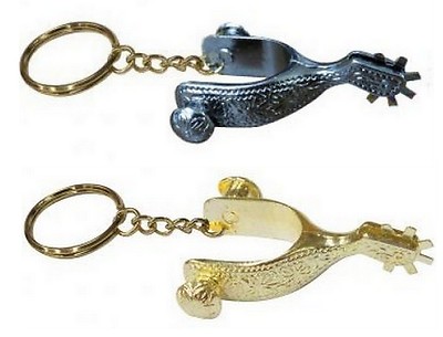 Western Horse Theme Key Ring Antique Black OR Gold Color Metal Spur ...