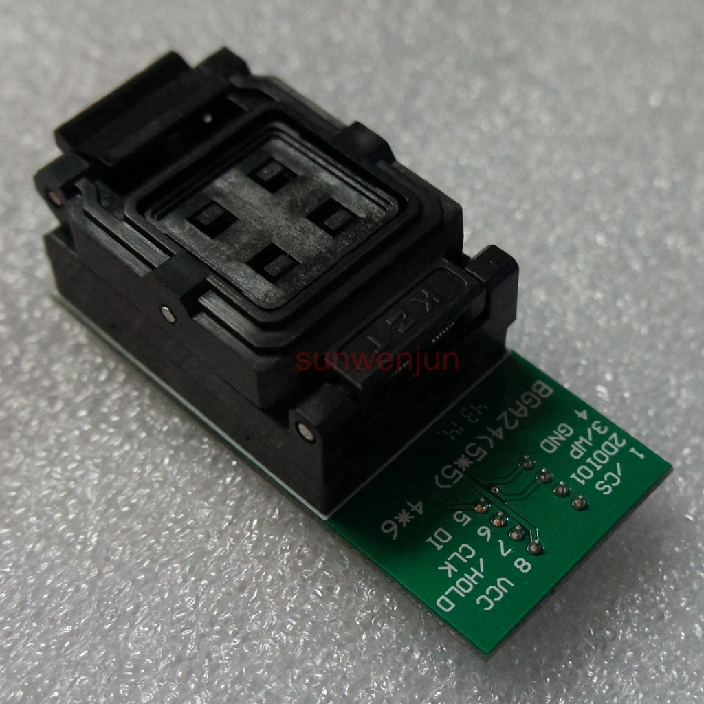 TFBGA/BGA24 TO DIP8 IC Socket/Adapter/Adaptor for 8x6 mm body width BGA ...