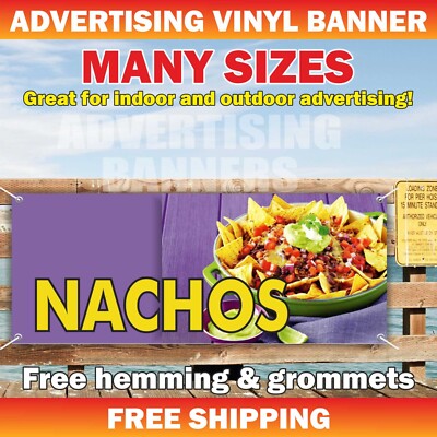 Nachos Advertising Banner Vinyl Mesh Sign Mexican food Taco Cheese Fair ...