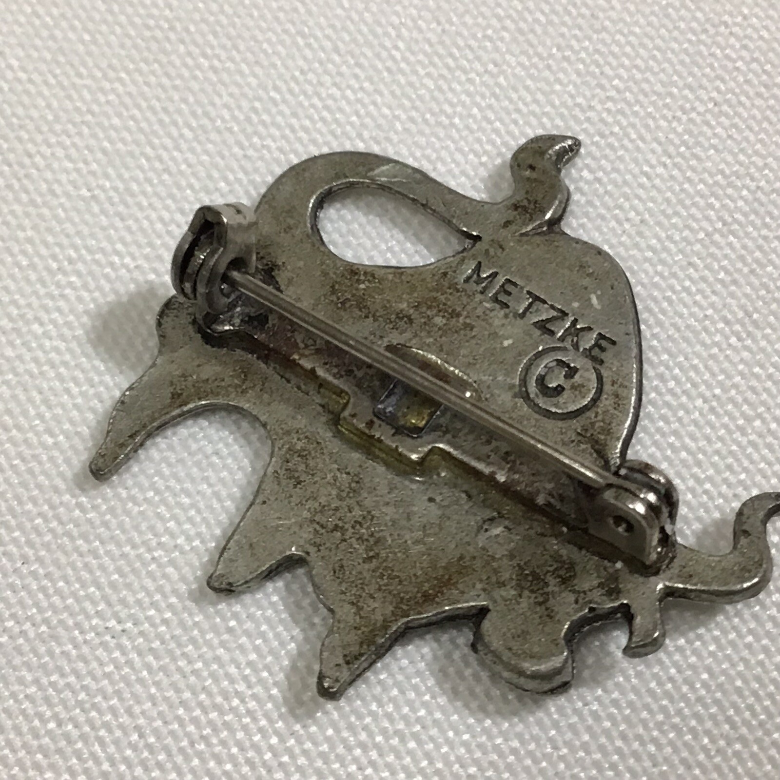 Metzke Pewter Rodeo Angry Bull 1 inch Signed Brooch Pin Cowboy Cowgirl ...