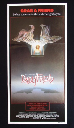 DEADLY FRIEND 1986 Orig Australian daybill movie poster Wes Craven ...
