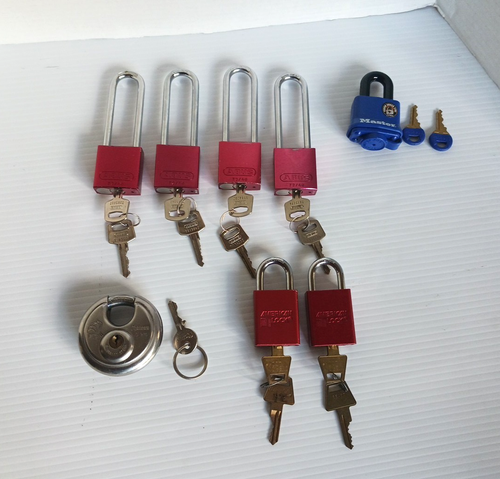 Lot of 8 Padlocks ABUS 72/40, Master, American Lock, Chateau C970 with ...