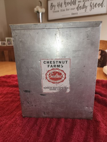 Vintage Galvanized Chestnut Farms Insulated Front Porch Metal Milk Man ...