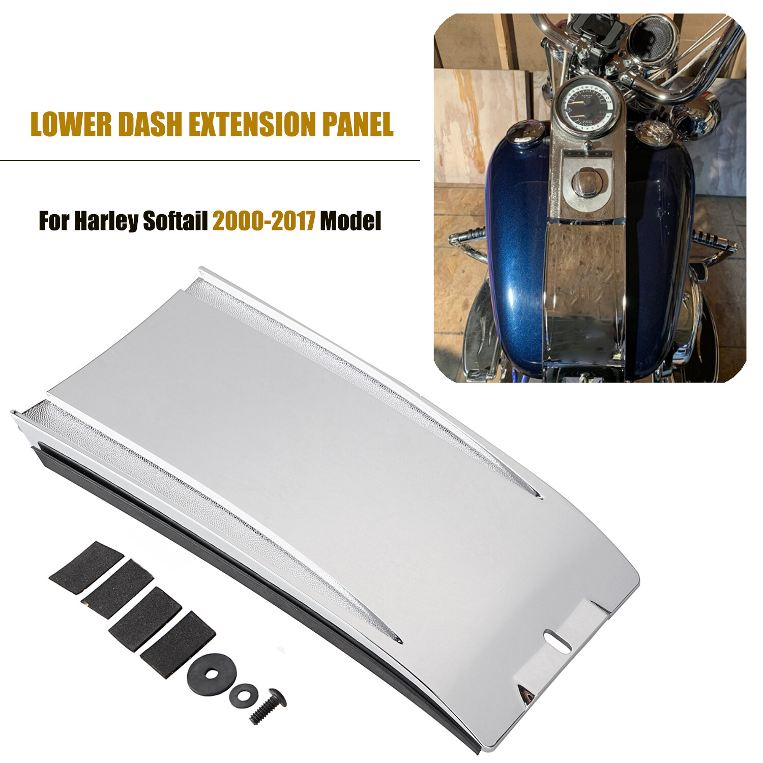 Chrome Lower Dash Panel Extension For Harley Softail Standard FXST 2000 ...