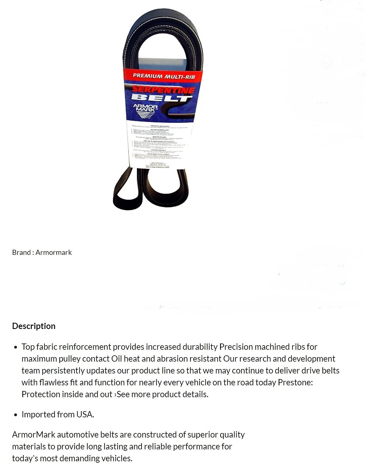 Serpentine Belt-Natural Cadna 865K6 for sale online | eBay