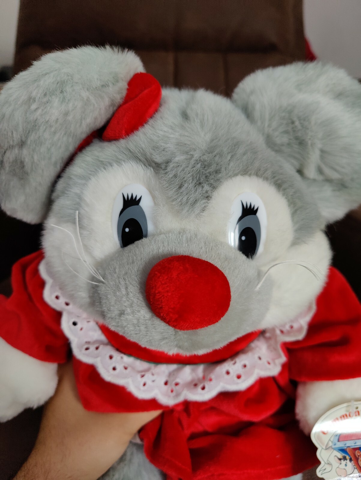 Vintage 1990's Plush Christmas Mouse 20" Stuffed Animal COMMONWEALTH ...