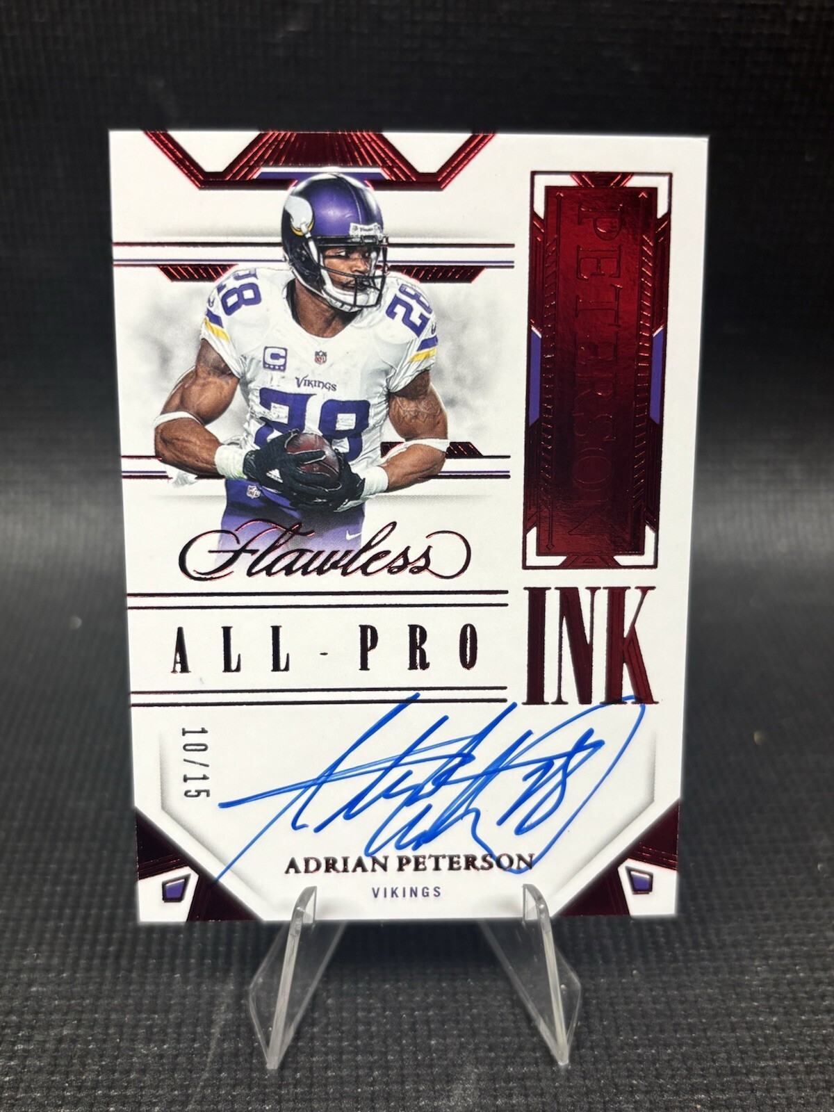 Adrian Peterson 2023 Panini Flawless Ruby All Pro Ink /15 Auto Vikings ...