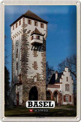 Ontrada Blechschild 20x30cm gewölbt Basel Schweiz St. Alban-Tor Schild ...