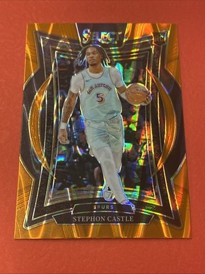 2024-25 Panini Select Stephon Castle Orange Tectonic Prizm RC #72 SPURS ...