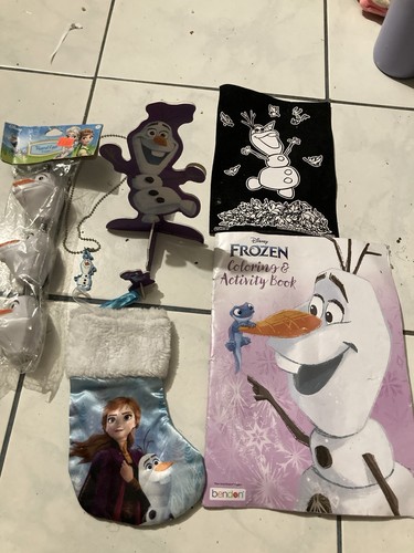 FROZEN OLAF COLORING BOOK FELT EGGS STOCKING KEYCHAIN POPOUT LOT ...