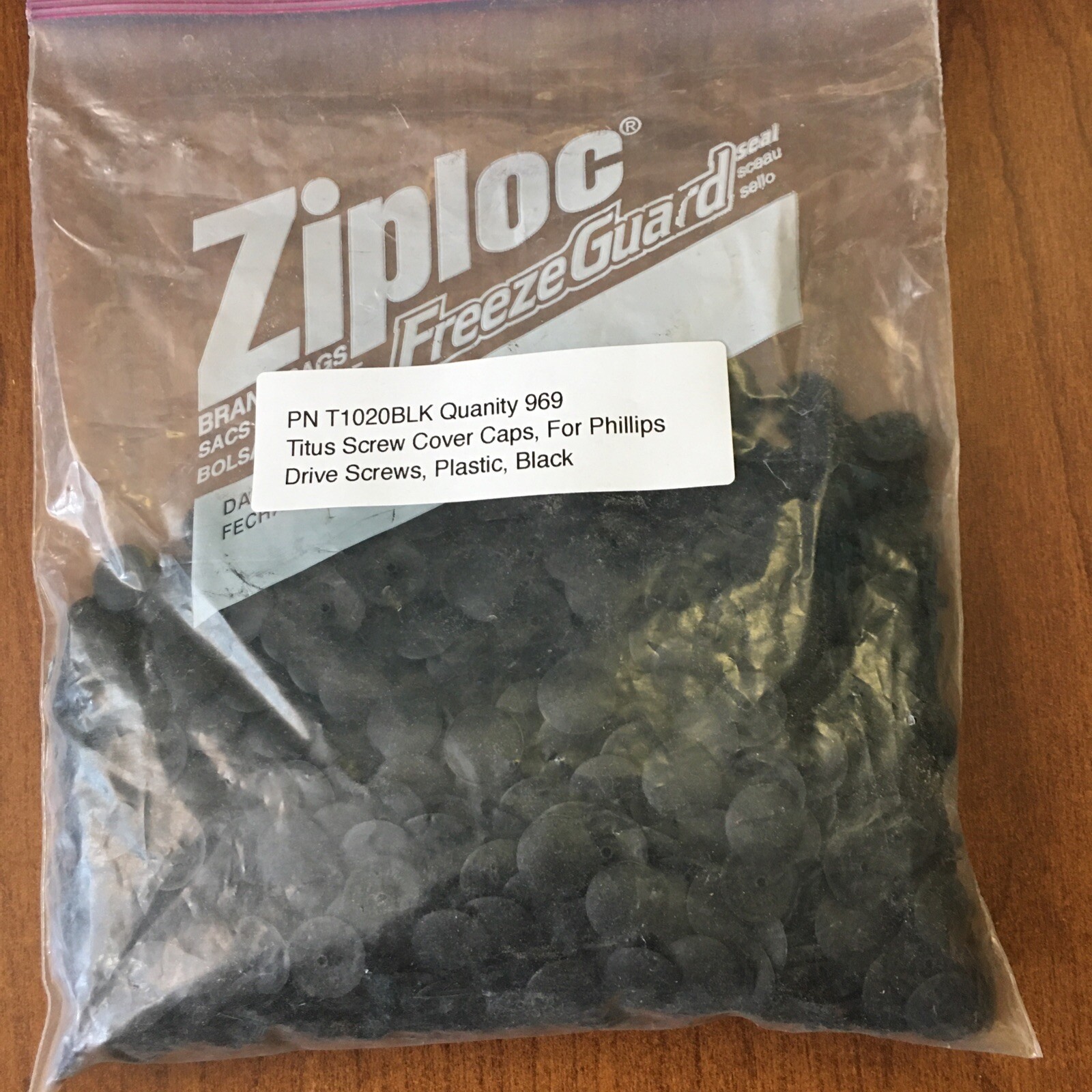 969pcs Black Phillips Head Plastic Screw Cap Cover Button Furniture ...