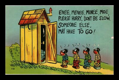 POSTCARD OUTHOUSE HUMOR DON'T BE SLOW SOMEONE ELSE MAY HAVE TO GO | eBay