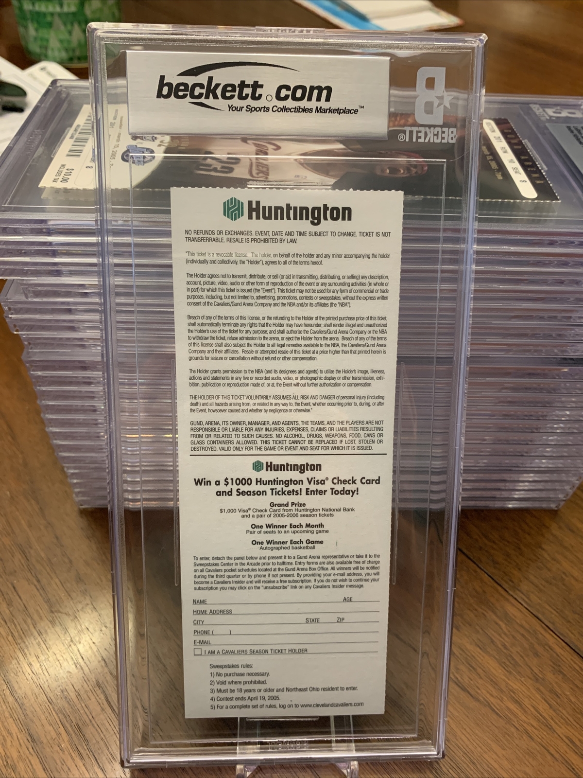 3/6/2005 Lebron James Cavs 23 Pts Ticket Stub BGS Graded A Shaq Heat | eBay