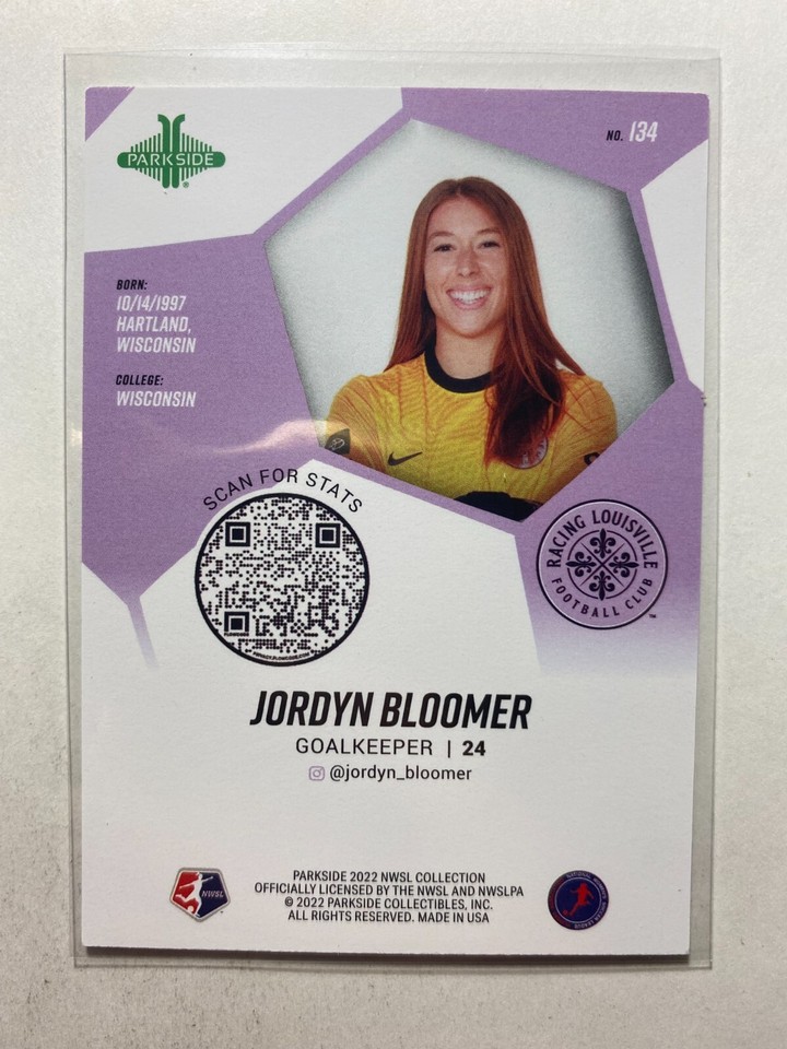 Jordyn Bloomer 2022 Racing Louisville FC #134 Parkside NWSL Rookie Card | eBay
