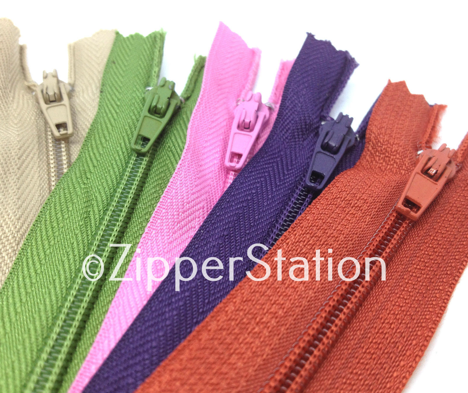 25 Assorted Nylon Closed End Zips - For Dress Upholstery Craft & Zip ...