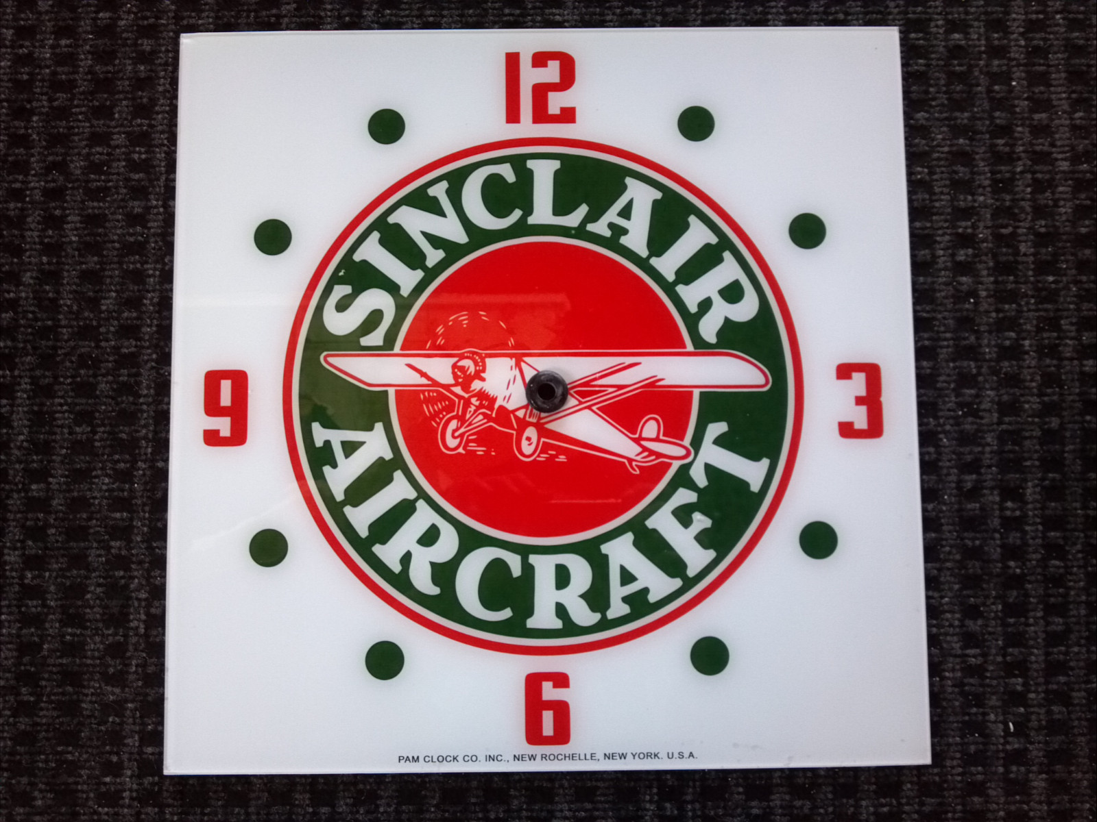 NEW* 15" SINCLAIR AIRCRAFT GASOLINE GAS OIL GLASSreplacement clock FACE ...