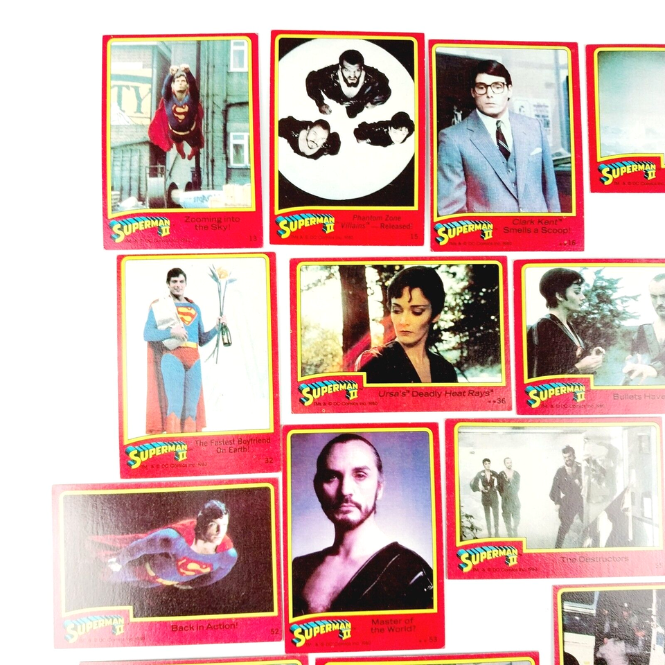 Vintage 1980 DC Comics Superman II 2 Trading Card Lot Christopher Reeve ...