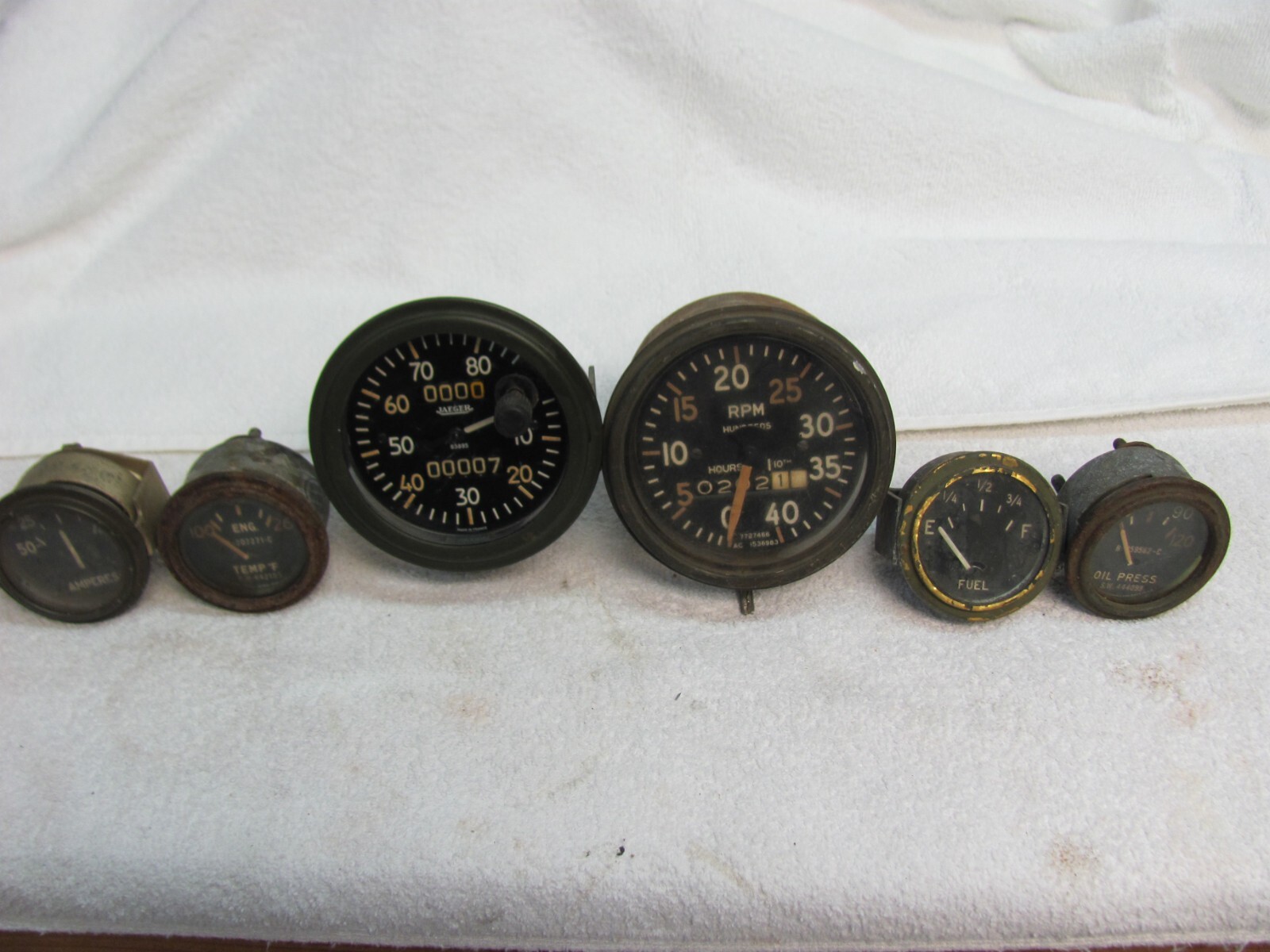 Vintage Stewart Warner Military Jeep gauges with Jaeger 80MPH ...