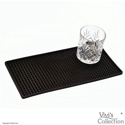 Rubber Bar Mat Black Home Drip Cocktail Pub Service Runners Coffee ...