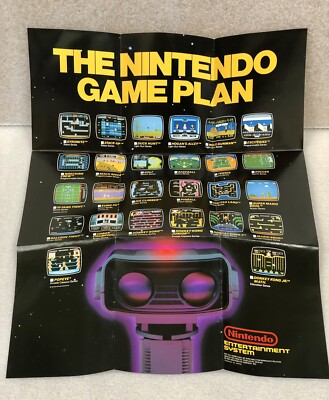 *RARE* Early (1985) NES The Nintendo Game Plan Small Promo Poster Rob ...