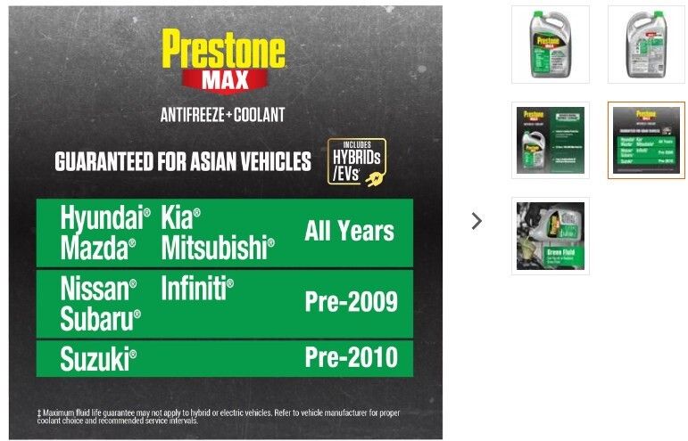 Prestone Max Antifreeze/Coolant Green For Asian Vehicles - 2 Gallon | eBay